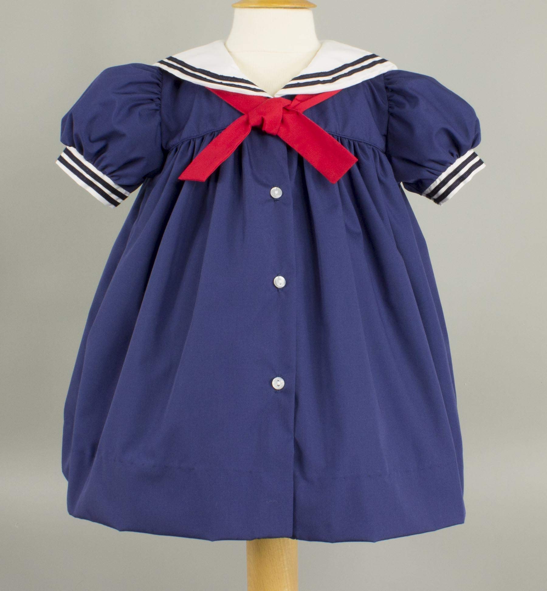 Petit Ami Toddler Girls' Nautical Dress with Collar, 2T, Navy