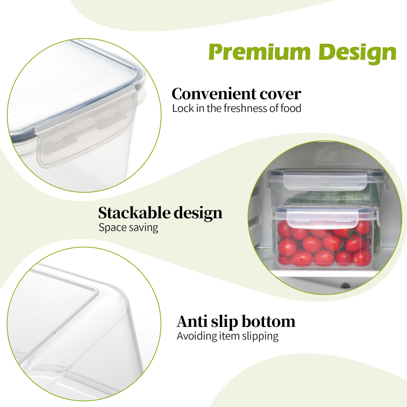 Airtight Food Storage Containers-Leakproof Plastic Meal-Prep Lunch Containers Reusable,Microwave, Oven, Freezer and Dishwasher safe Crisper, 12PCS - (6 lids & 6 Containers,Includes Labels & Pen)