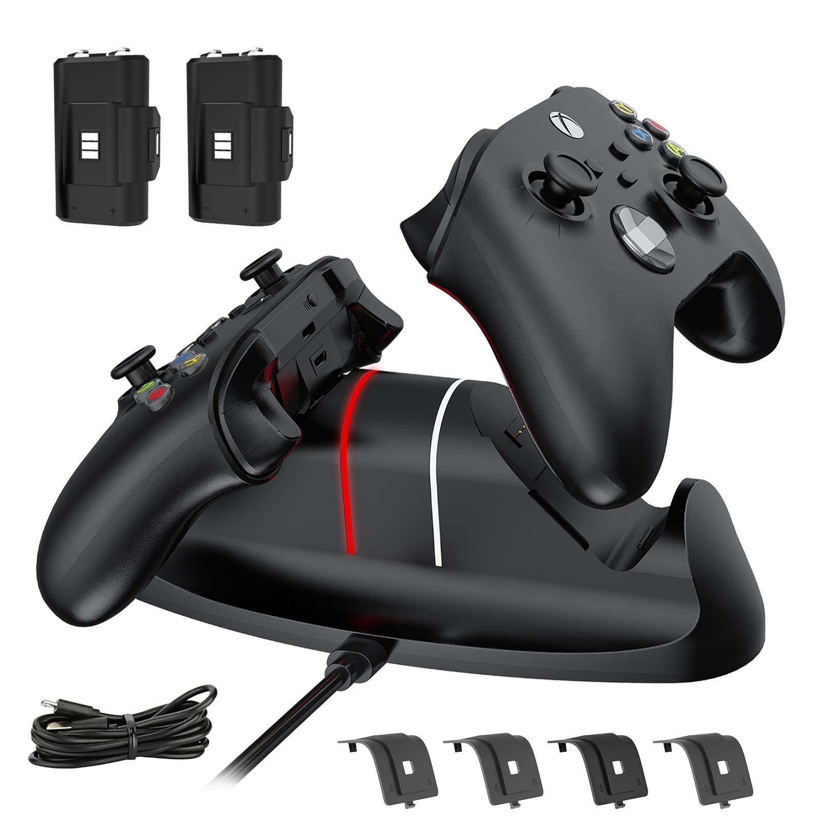 AOLION Rechargeable Battery Pack for Xbox One/Xbox Series X|S, Controller Battery Pack for Xbox Series X|S/Xbox One/Xbox One S/Xbox One X/Xbox One Elite Controller with 2x2650mAh Rechargeable Battery