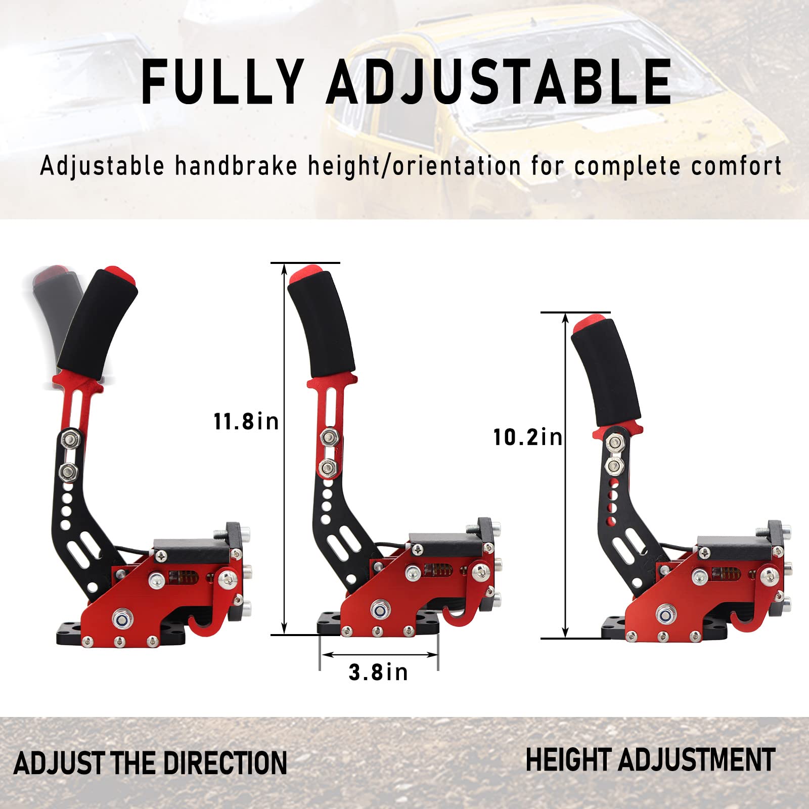 Mkbve 14Bit PC USB Handbrake - Sim Racing Handbrake for Logitech G920 G29 G25 G27 T500 T300 FANATECOSW Dirt Rally(Red Without Clamp)