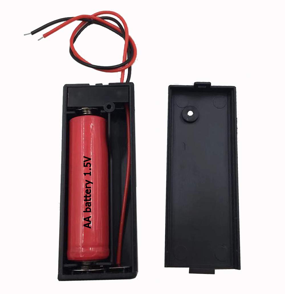 LampVPath (Pack of 5 Single AA Battery Holder with Switch and Cover, 1 AA Battery Holder with Cover and Switch, AA Battery Holder with Leads Wires
