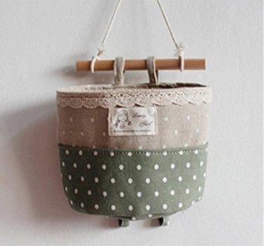 FANTASIEN 3 Pack Linen Hanging Storage Basket Organizer, Toy Storage Cage,Wall Door Closet Hanging Storage Bag Organizer,Wall Mount/Over The Door Magazine Storage Pockets