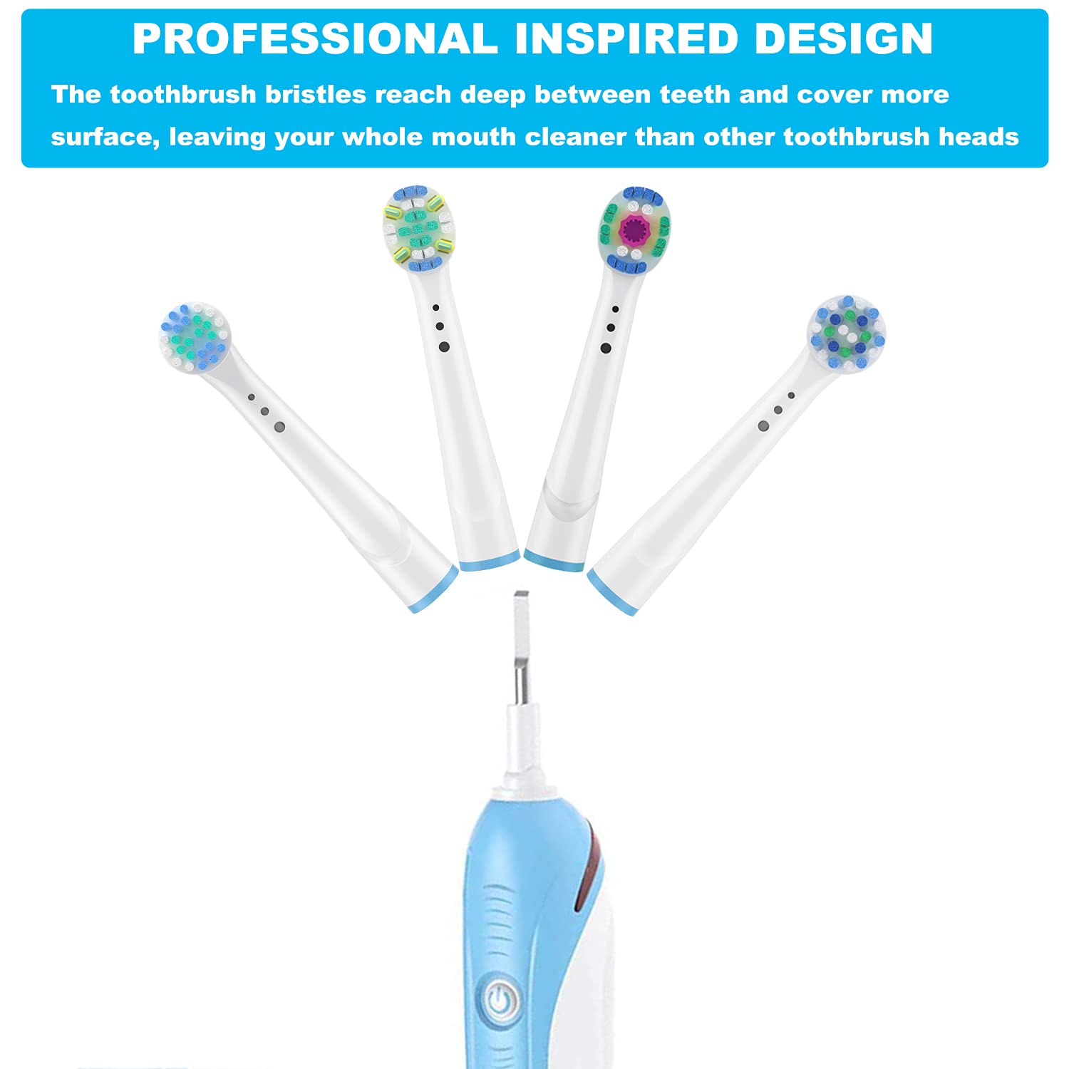 Replacement Brush Heads for Oral B Compatible Electric Toothbrush Heads, Including 4 Precision, 4 Floss, 4 Cross and 4 Whitening - 16 Variety Pack