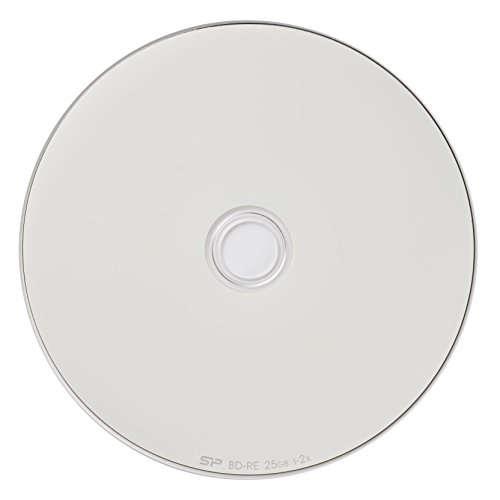 SPBDREV25PWA10S BD-RE 25GB 1-2x White Wide Printer Bulb, 10-Sheet Spindle for Repeated Recording, SP Silicon Power