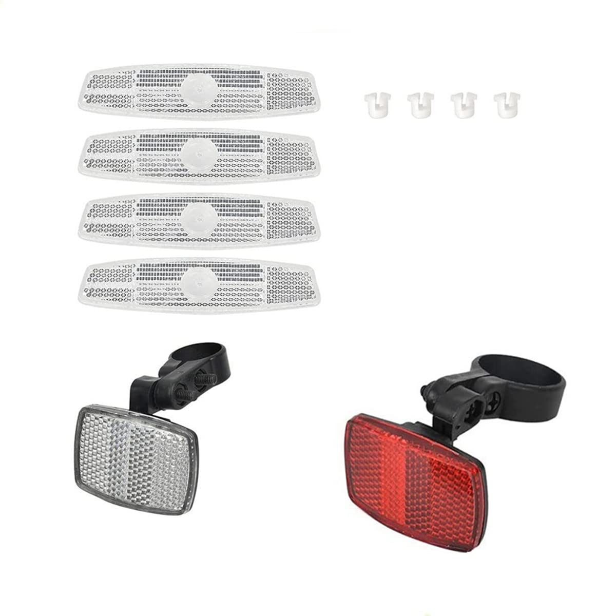 AISIBO Bike Front and Rear Reflectors, Bike Front and Rear Reflectors, Bike Safety Warning Reflectors for Handlebar and Night Cycling
