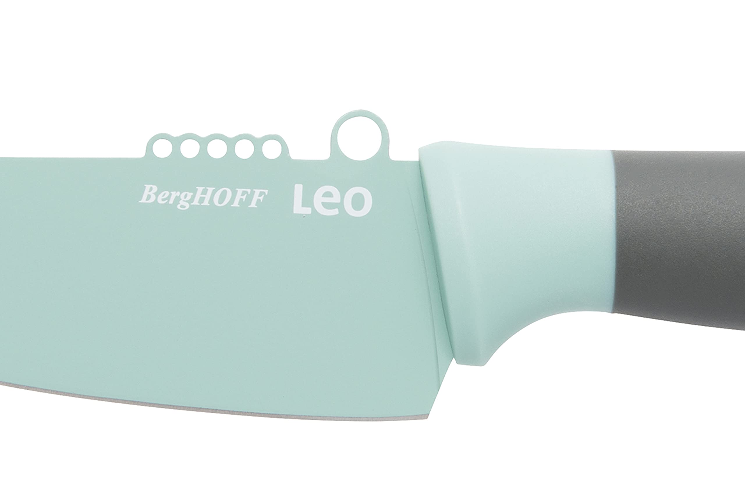 BergHOFF Leo Ceramic Coated Non-Stick Vegetable Knife with Zester, 11cm, Stainless Steel, Green, 5.5 x 24.5 x 2 cm