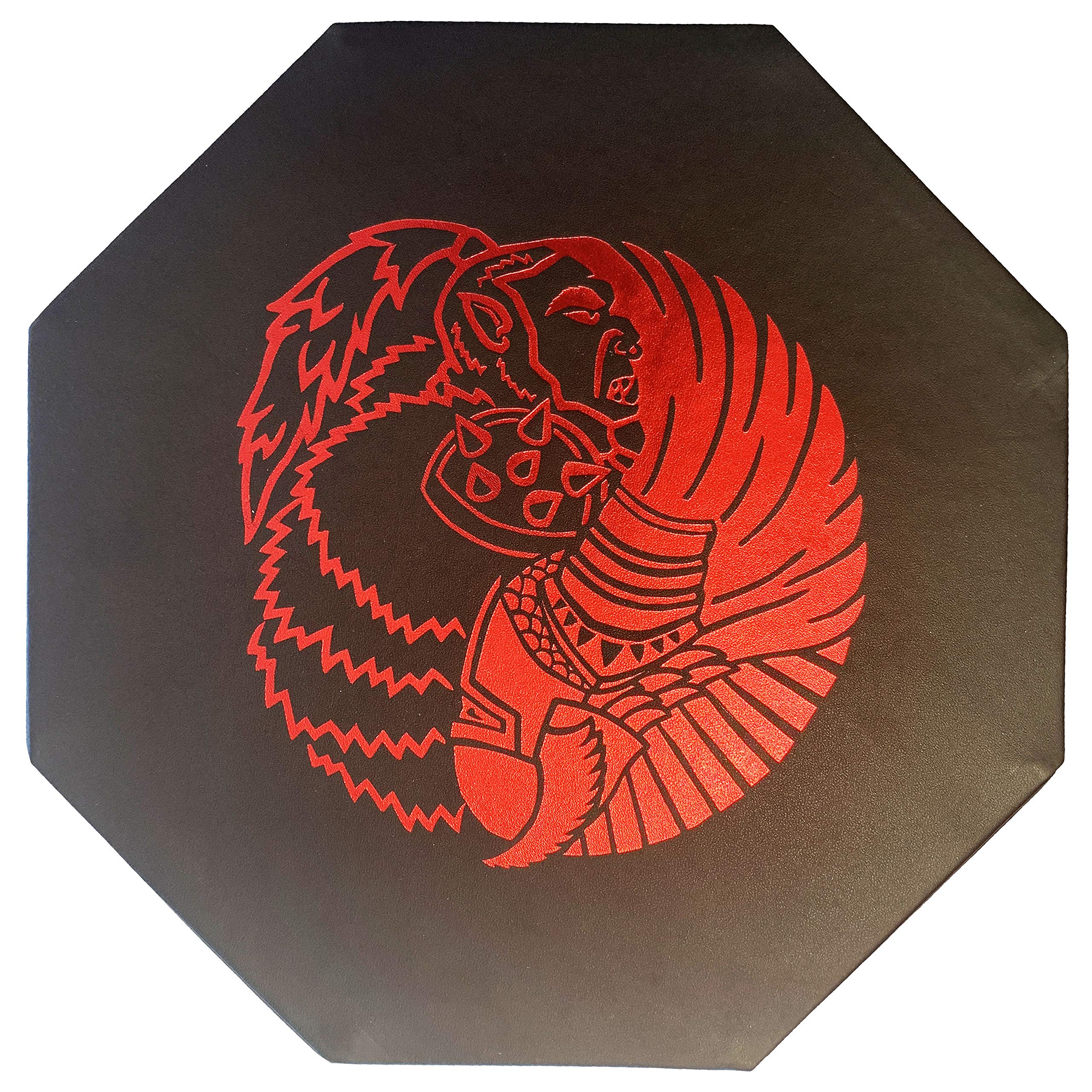 Fantasydice RED Orc Paladin Yin and Yang - Dice Tray - 8" Octagon with Lid and Dice Staging Area- Holds 5 Sets(7 Dice Set/Standard) for All Tabletop RPGs