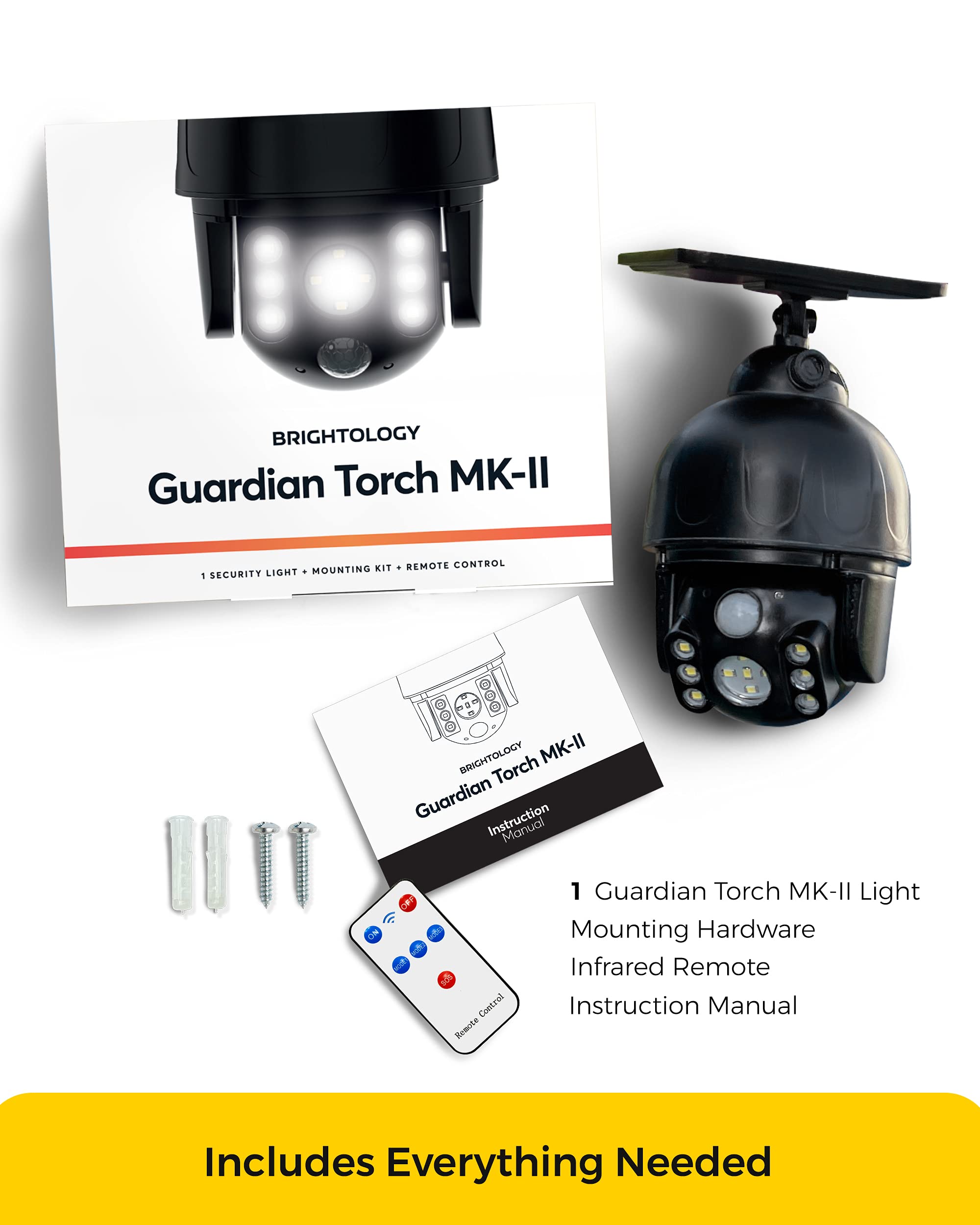 Guardian Torch Mark II - Security Solar Outdoor Lights (1 Pack) - Solar Powered Motion Sensor Outdoor Lights - Waterproof - Solar Flood Lights Outdoor with 11 Powerful LEDs - Floodlight for Outside