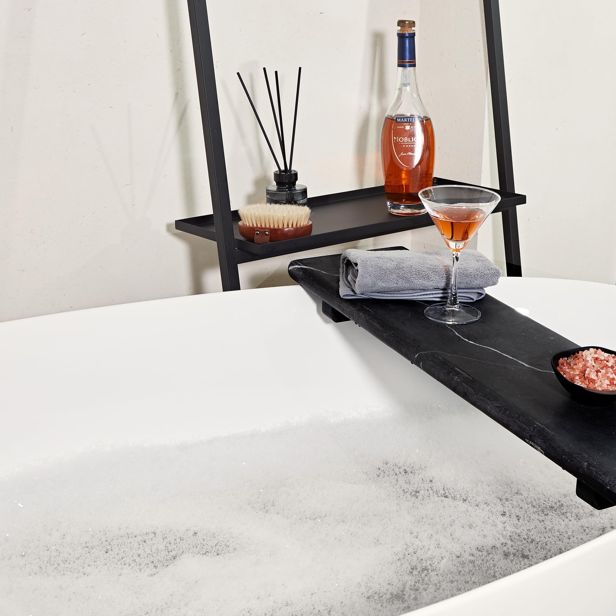 Bath Accessories,Elegant Black Marble Bath Essential,Black Marble Bath Accessories, Craftsmanship,Modern Bathroom Decor,Bathroom Accessories(Marble Bath Caddy)