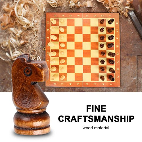 Dilwe Chess Set, Portable Wooden Travel Magnetic Chess Set Chess Board Folding for Kids Adults Family Outdoor Chess Game