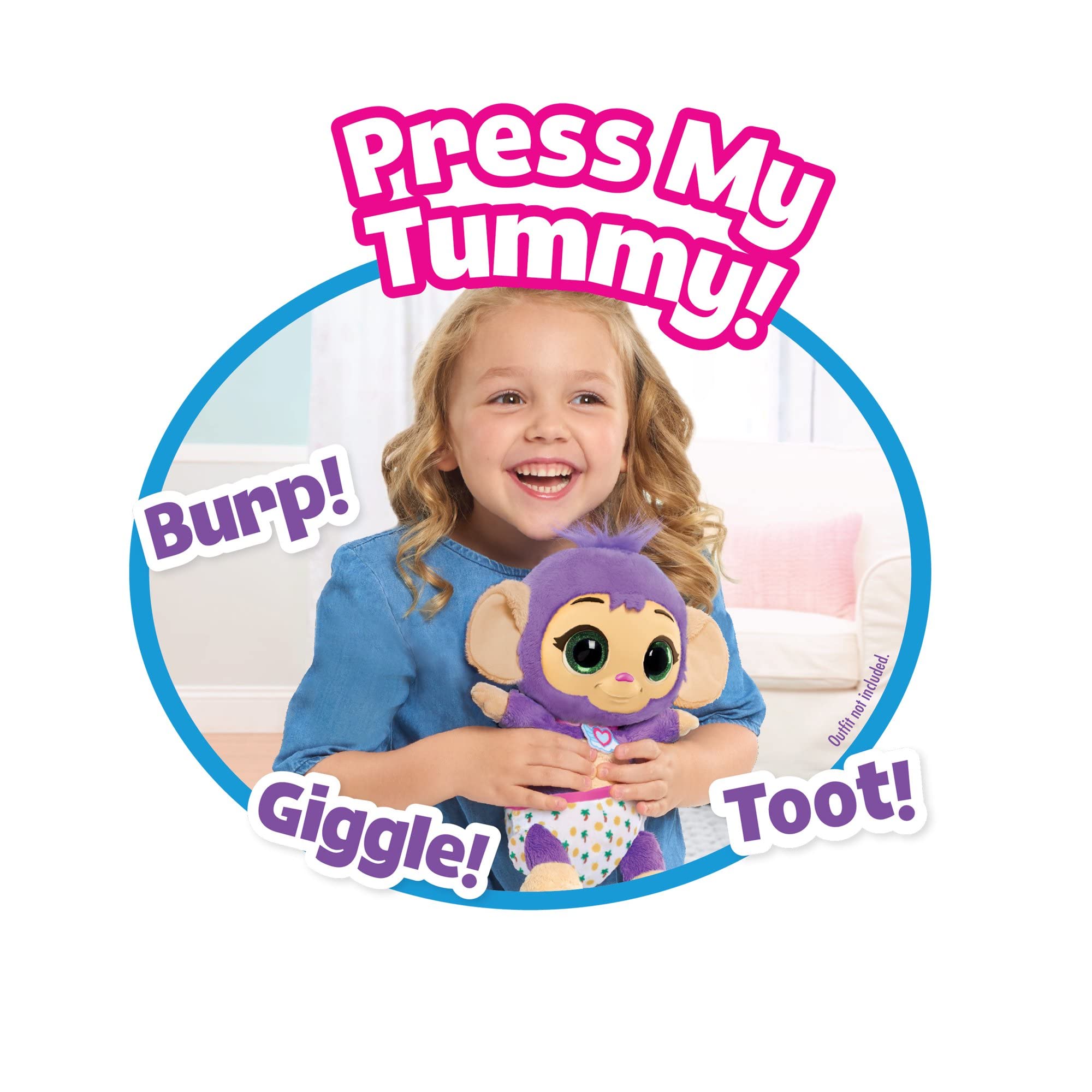 Disney Jr T.O.T.S. Tickle & Toot Baby Mitsu the Monkey, 10-inch feature plush