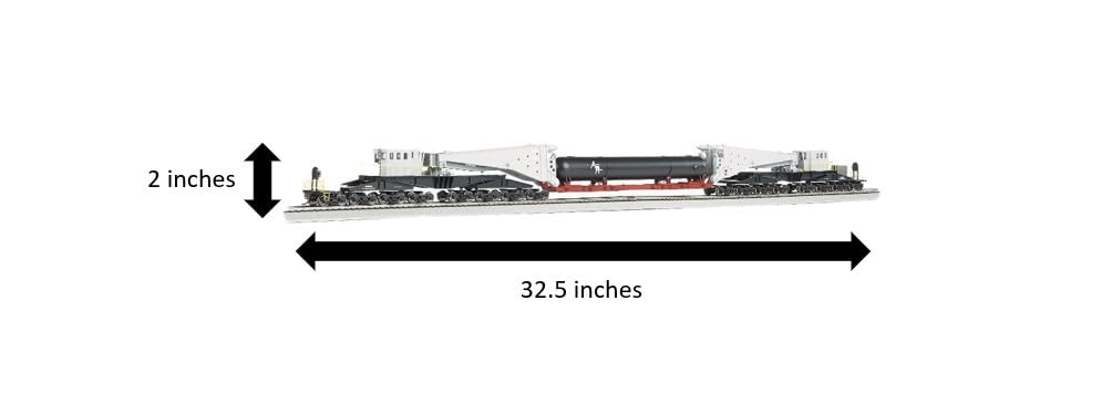Bachmann Industries 380 Ton Schnabel Retort/Cylinder Load Ho Scale Freight Car, Gray/Black