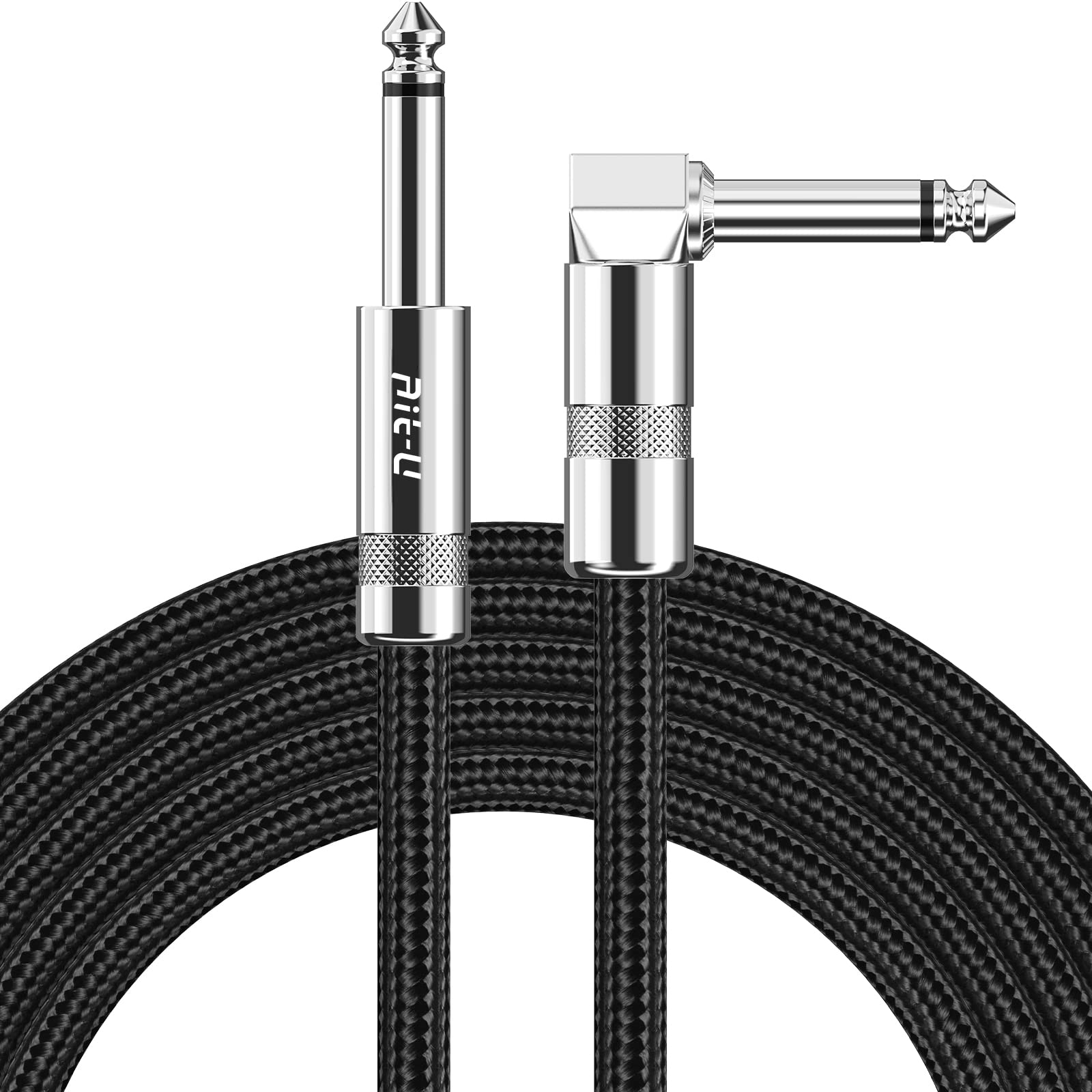 Ait-u Guitar Cable Instrument Cable - 10FT Professional Guitar Cord Guitar AMP Cable 1/4inch TS Cable for Guitar Bass Mandolin Keyboard and Pro Audio Black