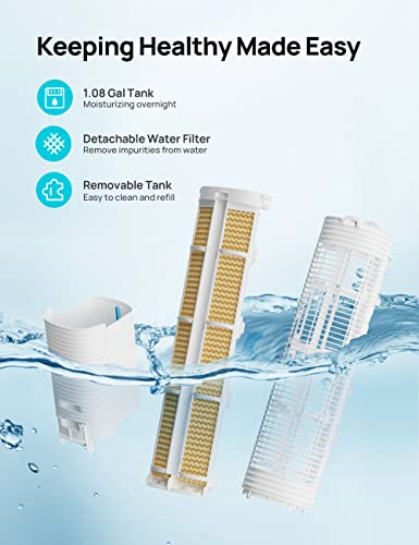Dreo Evaporative Air Cooler, 40" Tower Fans that Blow Cold Air, Cooling Fan with 80° Oscillating, Ice Packs, Touch and Remote Control, 3 Modes, 3-Speed Quiet Floor Fan, White, Large, DR-HEC001-N