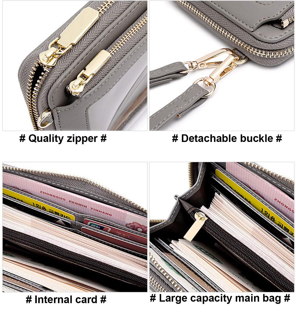 Formva Touch Screen Crossbody Phone Bag, Mini Shoulder Handbags RFID Blocking Wallet Cellphone Purse with Strap and Credit Card Slots (Black)