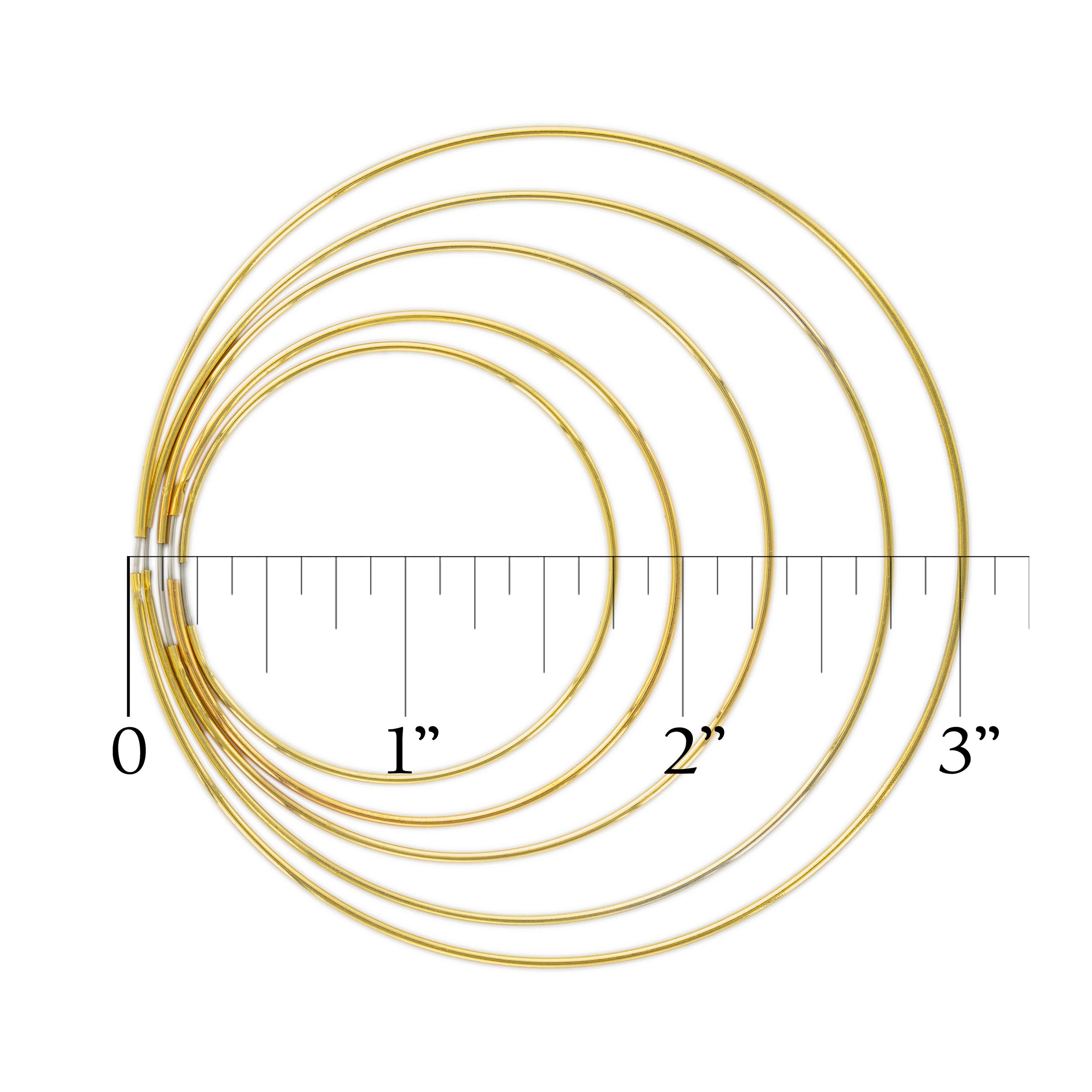Columbus 14K Gold Plated Thin Endless Hoop Earrings - Lightweight Wire Hoops (Gold, 50)