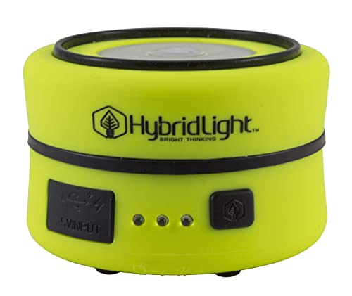 Hybridlight Solar Rechargeable Lantern/Cell Phone Charger. 150 Lm. Built In Solar Panel, Hi-Vis Yellow