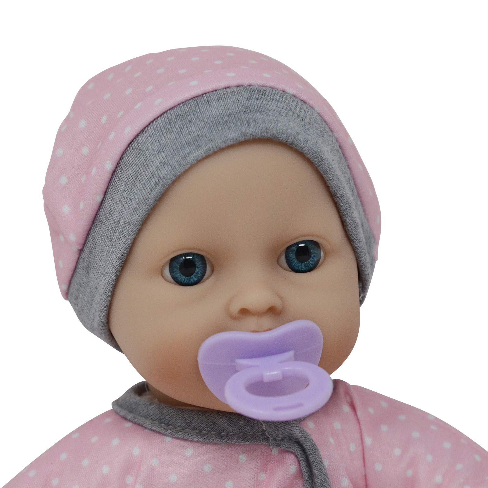 Doll Travel PlaySet - Baby Doll Car Seat Carrier Backpack with 12 Inch Soft Body Doll Includes Doll Bottles and Toy Accessories … (Caucasian)