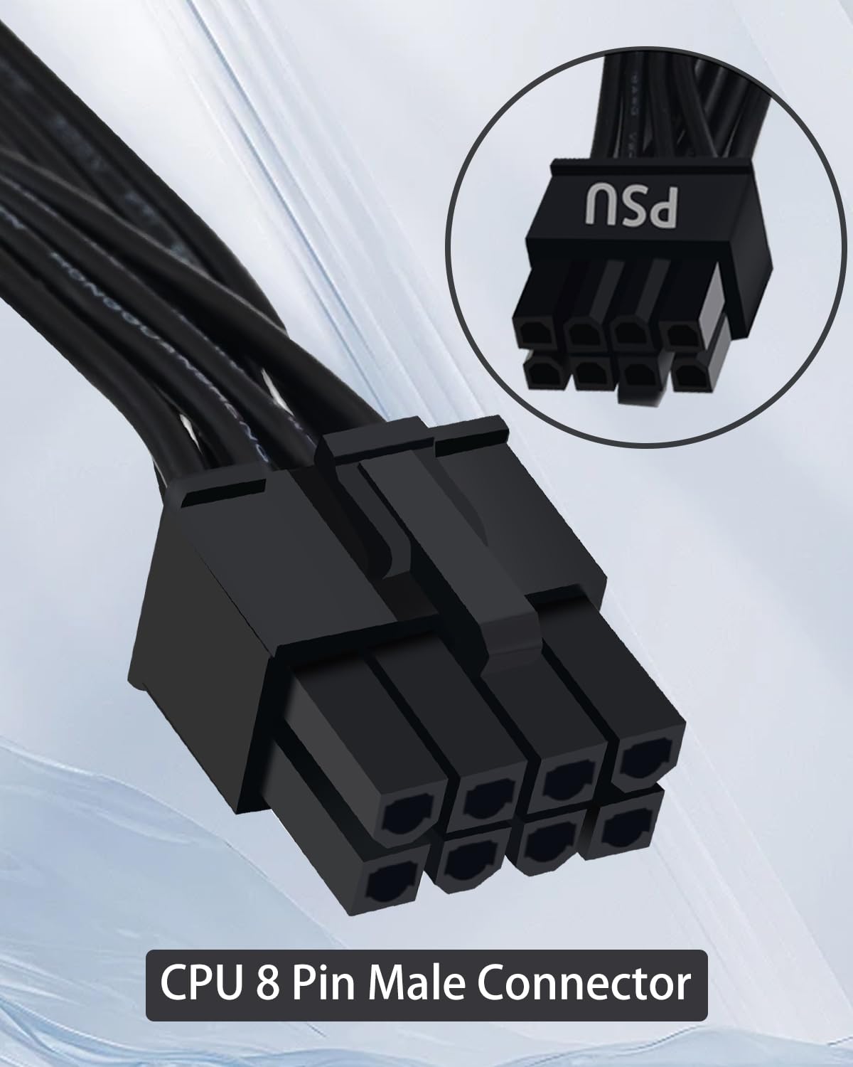COMeap CPU Cable for Corsair PSUs, CPU 8 Pin Male to CPU 8 Pin (4+4 Detachable) Male EPS-12V Motherboard Power Adapter for Thermaltake ARESGAME Power Supply 25-inch(63cm)