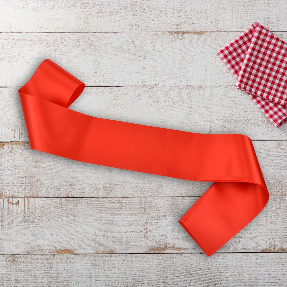 GDTO8820 CoolerthingsDG, 4 Pcs Blank Satin Sashes Plain Sashes Party Accessory for Graduation Wedding Party, Satin Sashes Pageant, Make Your Own Sashes, Red Party Plain Pageant Sashes(Red)