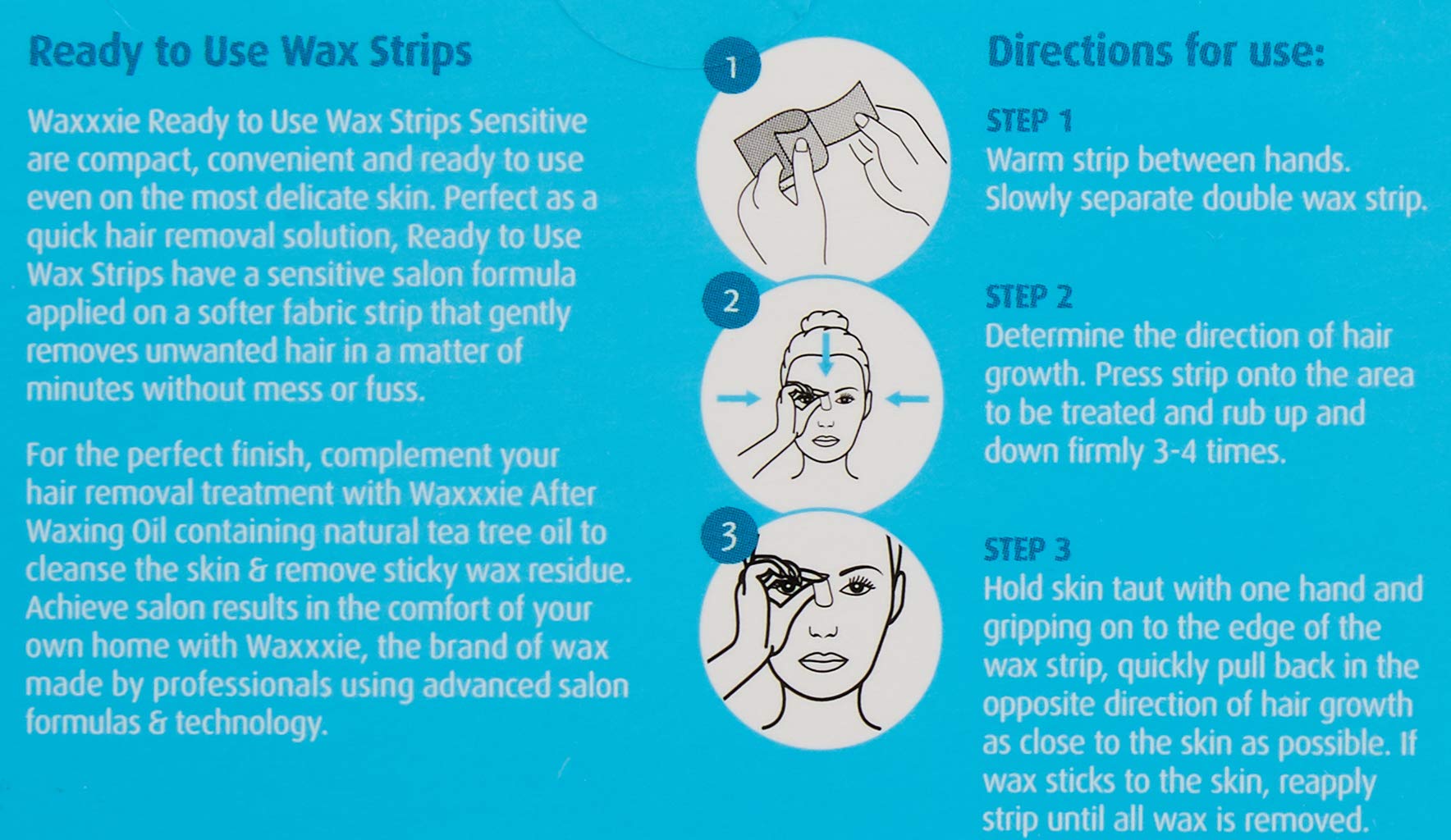Waxxxie Ready To Use Face Strips 20pk Professional Mini Pre Waxed Strips for Salon Quality Waxing from your Home