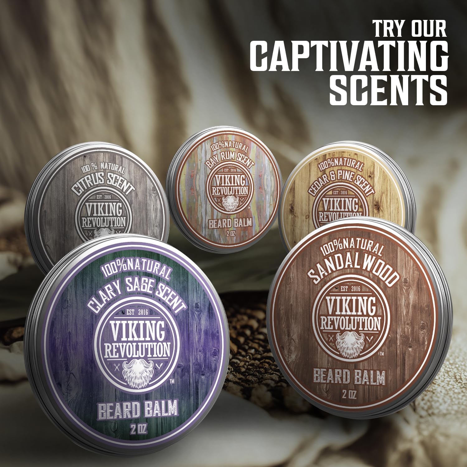 Viking Revolution Cedar and Pine Beard Balm - Beard Butter with Argan Oil, Beard Softener for Men with Jojoba Oil - Beard Moisturizer for Men with Beeswax - Beard Wax for Men (2oz, 1 Pack)