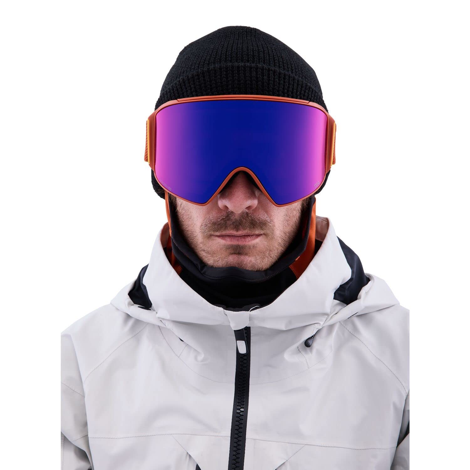 Anon M4 Cylindrical Goggles + Bonus Lens + MFI® Face Mask, Frame: Amber, Lens: Perceive Sunny Red (14% / S3), Spare Lens: Perceive Cloudy Burst (59% / S1)