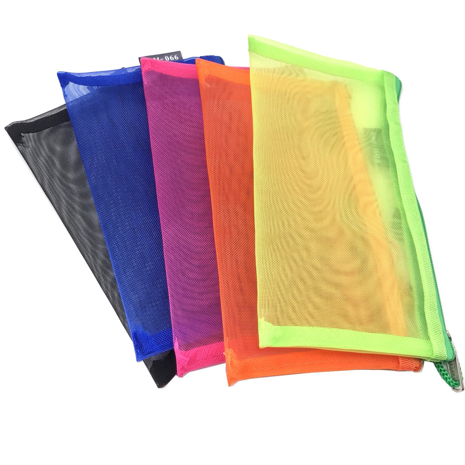 Outman Pack of 5 pcs Multipurpose Nylon Mesh Cosmetic Bag Makeup Travel Cases Pencil Case Travel Organizers