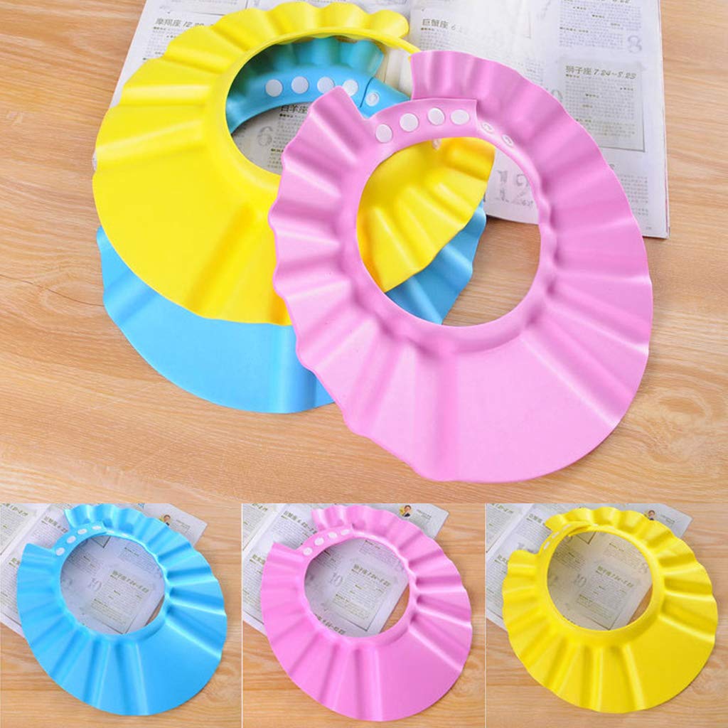 RingBuu Bathing Cap - Children Baby Kids Waterproof Bathing Cap Shampoo Shower Protect Hat Soft Adjustable Visor Hat for Toddler, Baby, Kids, Children