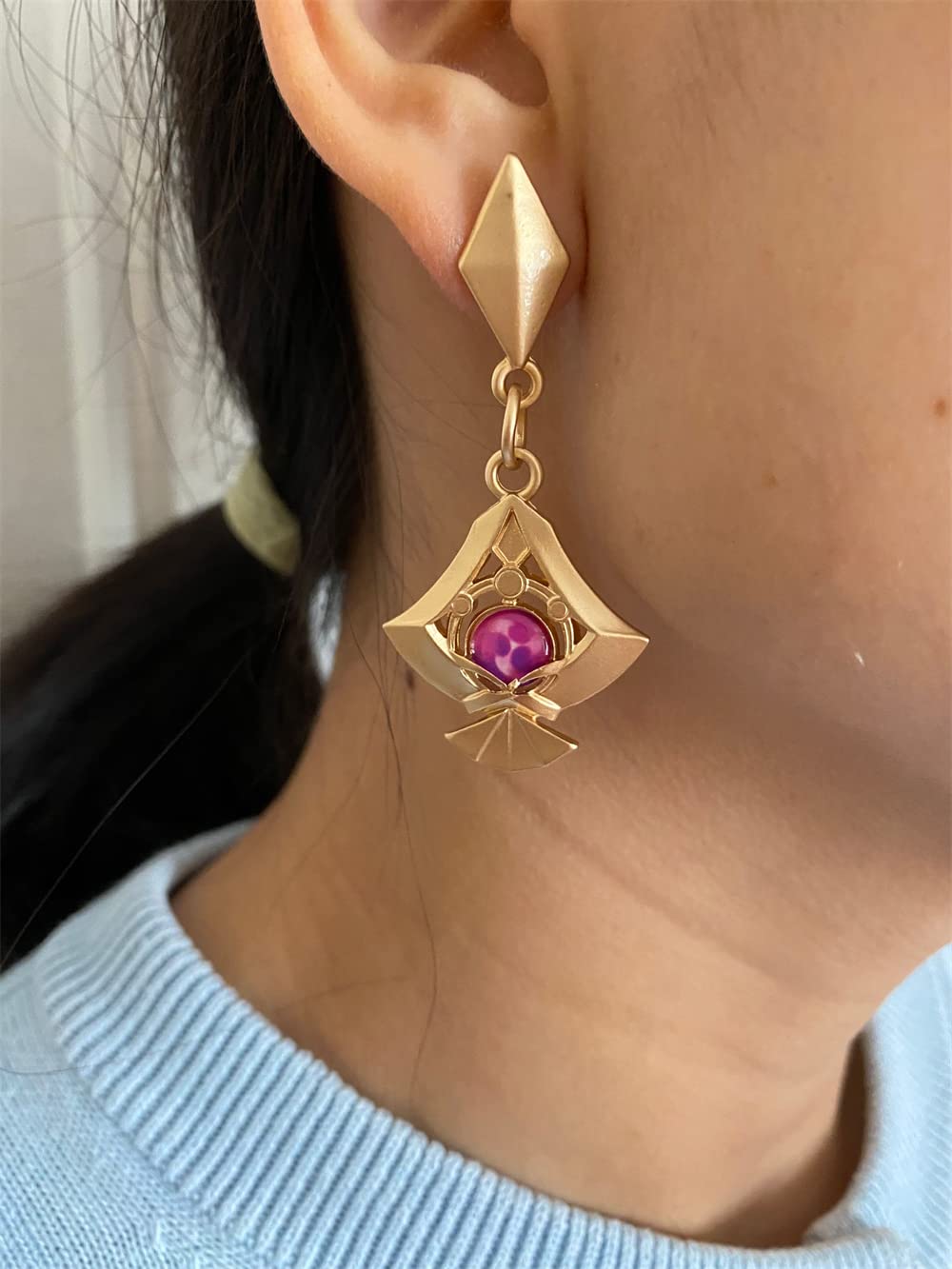 Anime Yae Miko Theme Ear Stud Earrings Take Photo Props Cosplay Costume Accessories Jewelry