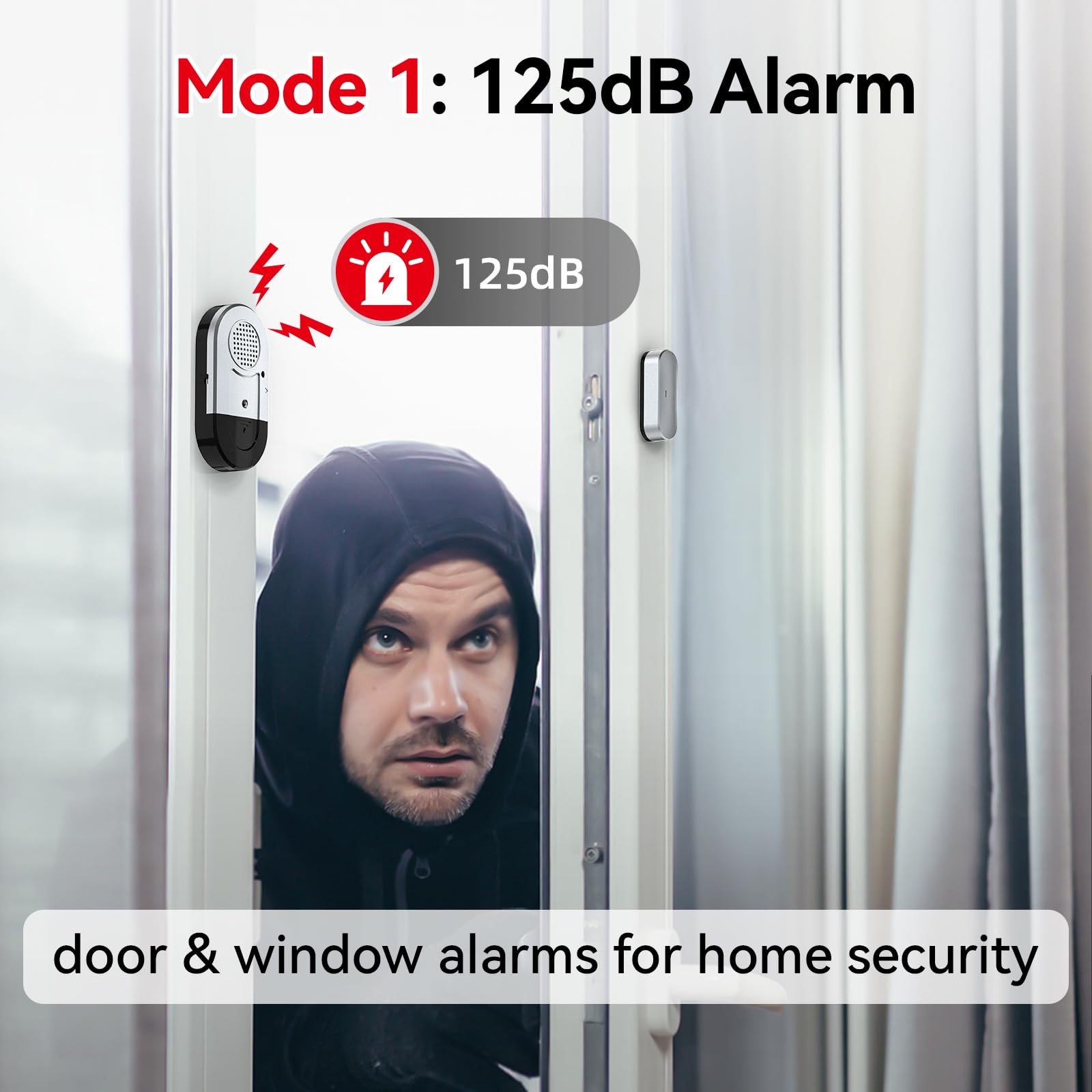 Sanjie Door Alarms When Opened,Door/Window Alarm Sensors for Kids Safety/Home Security/Pool/Garage/Dementia/Toddler/Travel Security,Easy to Install,Volume Control/Loud Alert,Long Battery Life,10 Pack
