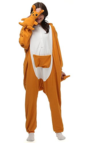 DIZGE Unisex Adult Animal Onesie One-Piece Kangaroo Animal Pajamas Cosplay Costume Medium