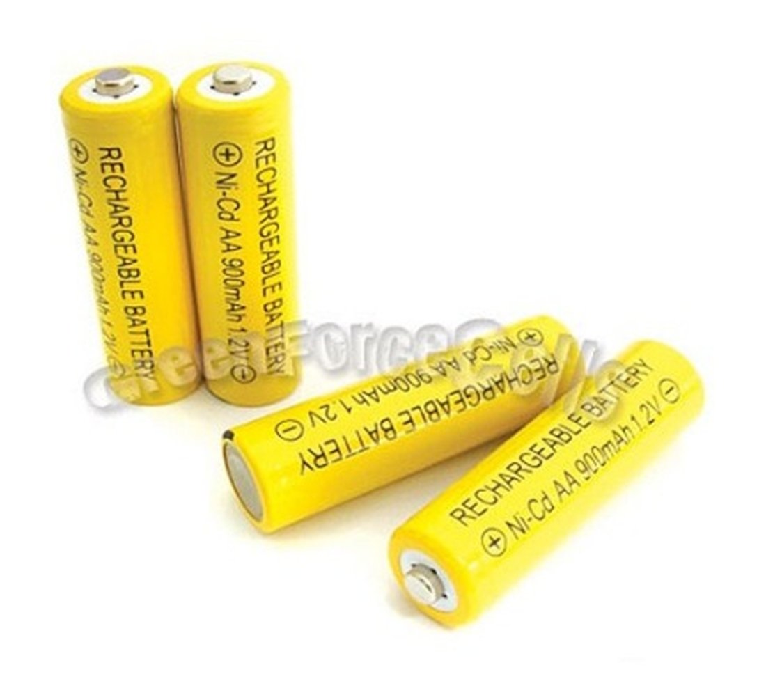 OWACLIQ 12 Pcs AA 2A 900mAh 1.2V Ni-Cd Ni-Cad Solar Light Rechargeable Battery Yellow