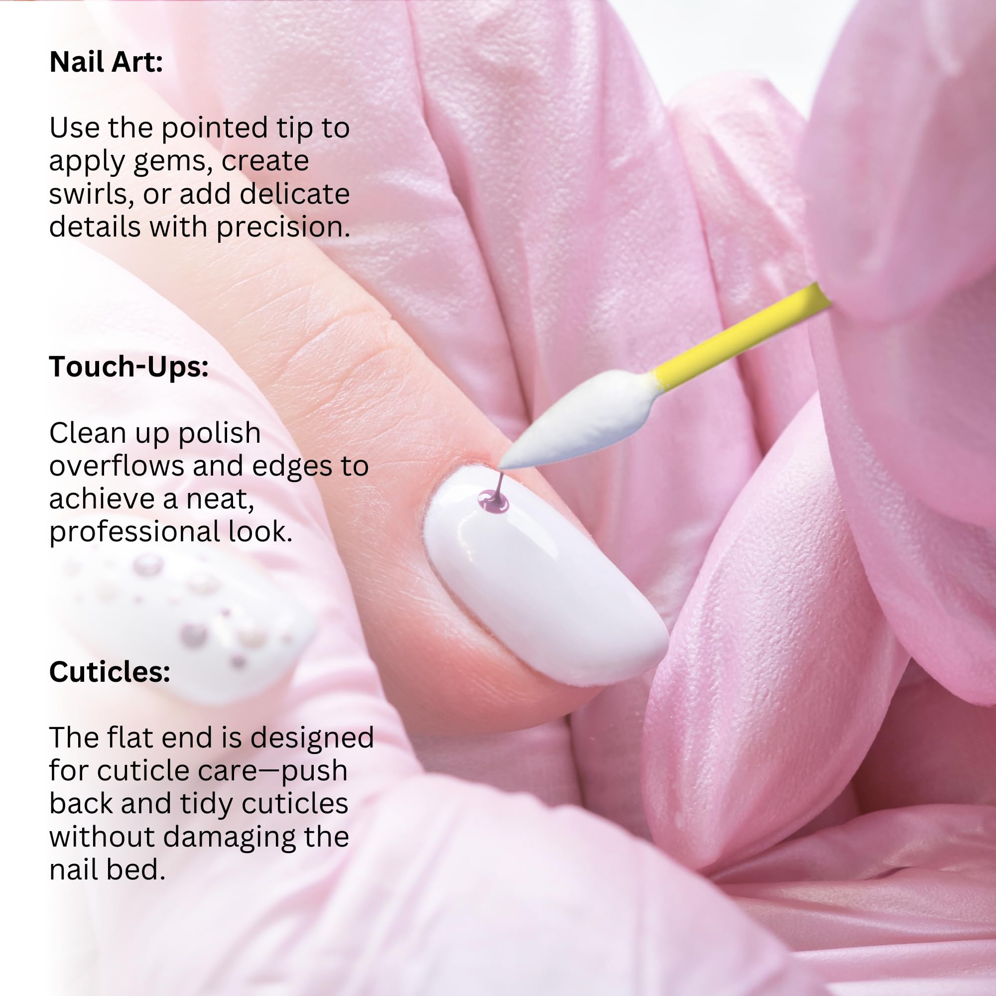 Fran Wilson NAIL TEES COTTON TIPS 120 Count - The Ultimate Nail Tool, Multi-Purpose Double-sided Swabs with Pointed Ends for Precise Touch-ups and the Perfect At-Home Manicure & Pedicure