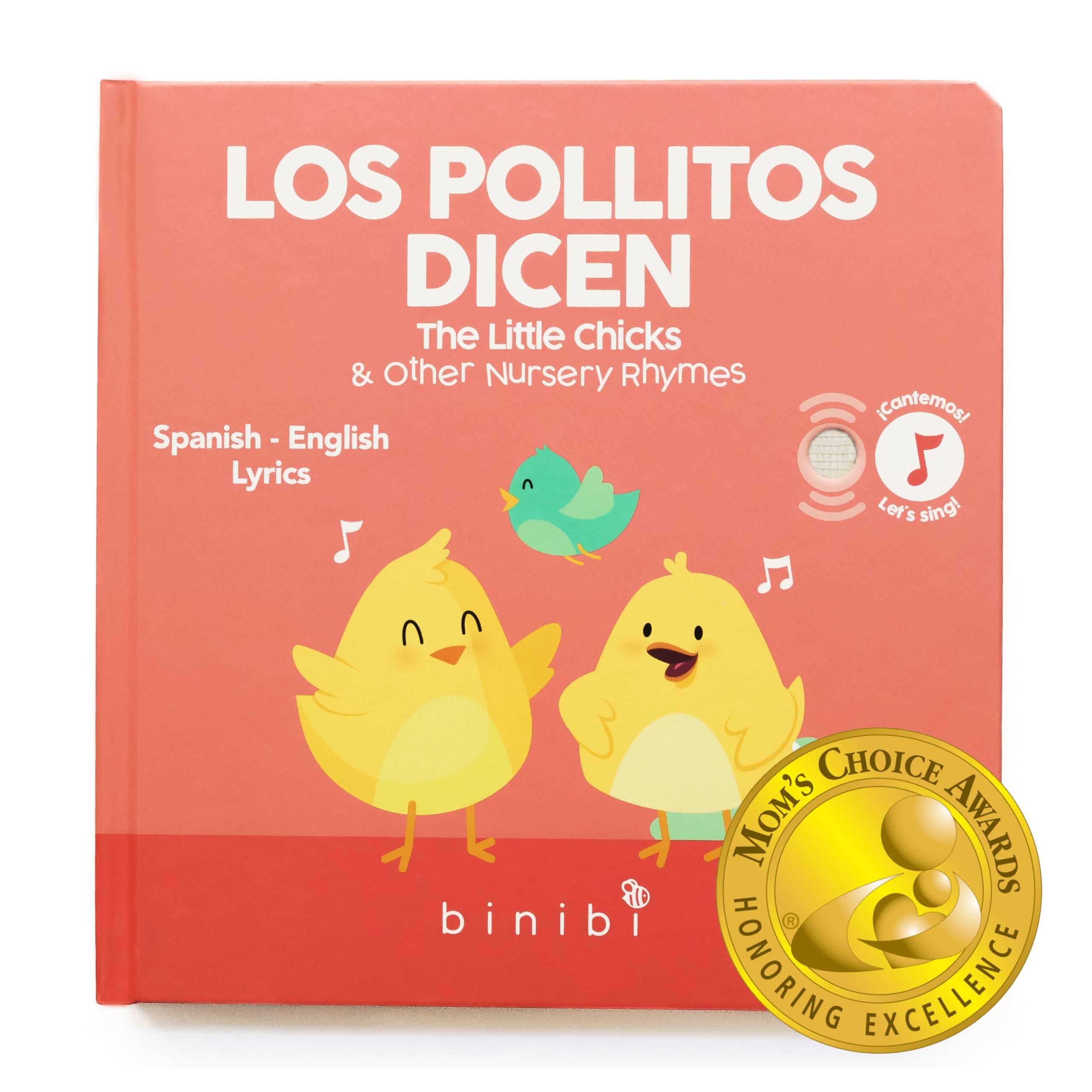 Binibi Spanish Musical Book for Babies & Toddlers 1-3 Los Pollitos Dicen & Other Nursery Rhymes | Spanish Learning for Kids | Bilingual Children's Book | Sound Book | Libro en español para bebés