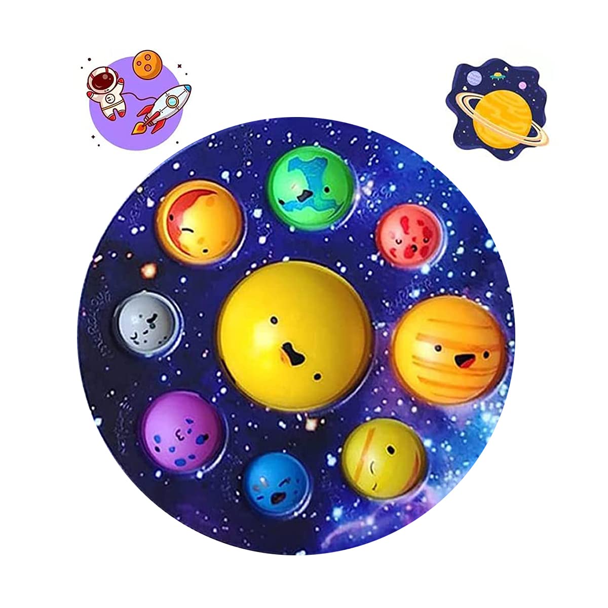Solar System Dimple for Kids Simple Planet Dimple Oversize Poppet Fidget Toy Space Astronomy Space Toys Educational Toys for Party Favors Christmas Birthday
