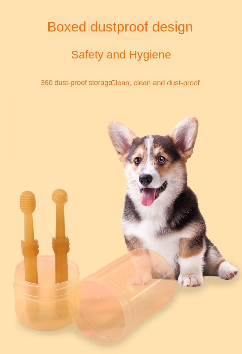 Weiara Toothbrush for Dogs,No Damage to Gums Soft Silicone Cat Toothbrush 2PCS (Tongue Brush + Toothbrush Set) Puppy Toothbrush Cleans Teeth Stains Easily - for Small, Medium and Large Pets
