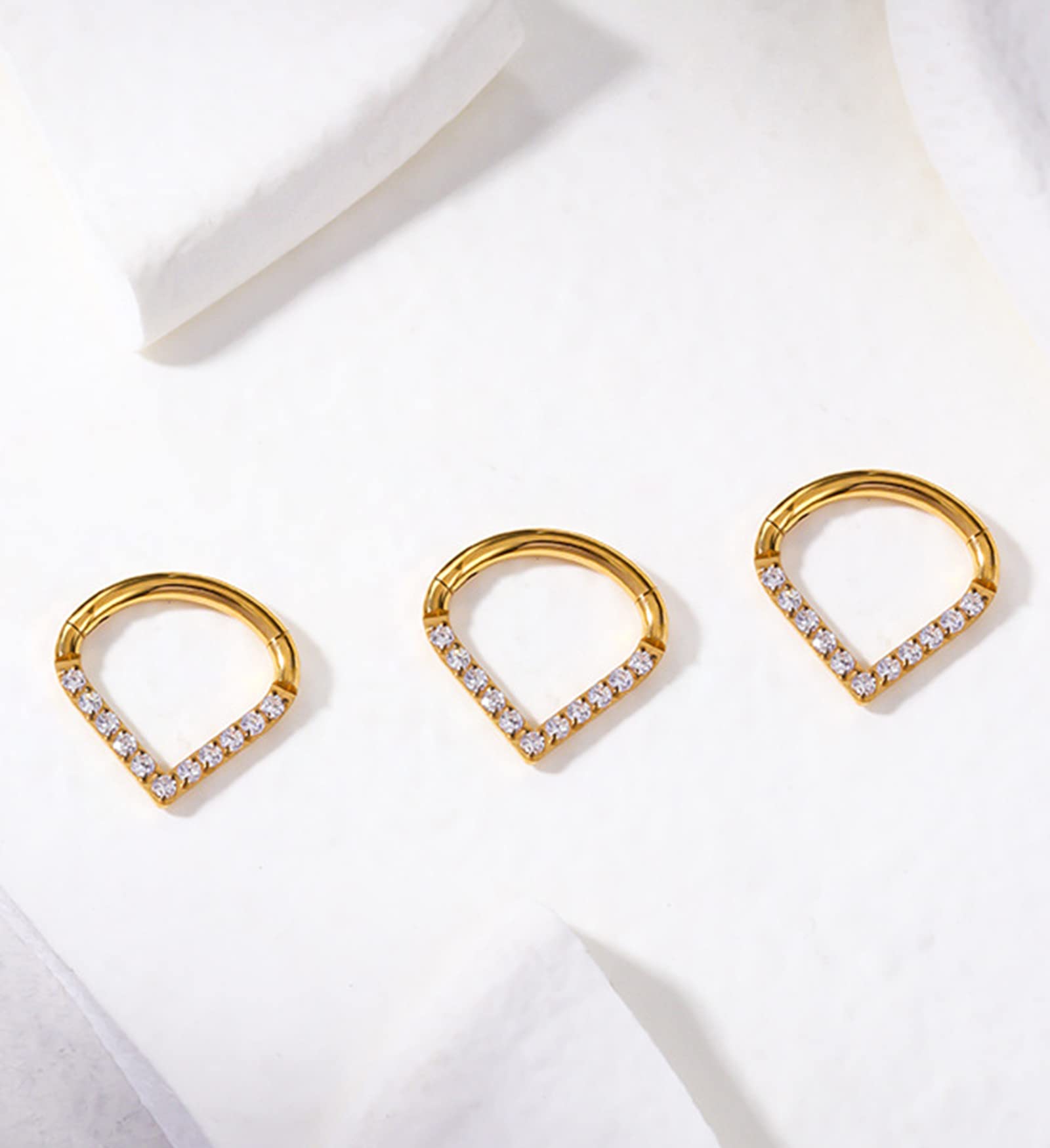 AJEVIE V Shape Nose Rings Hoops - 316L Surgical Steel Cartilage Earrings Piercing Jewelry 8mm-10mm Hinged Segment Rings Lip Rings Piercing Kit