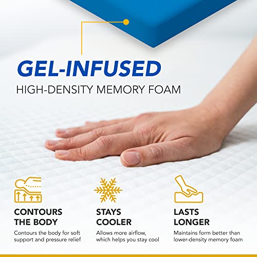DynastyMattress 4-inch Cool Gel Memory Foam Mattress Sleeper for Convertible Folding Sofa & Couch Beds Queen Size Sofa Not Included