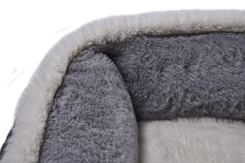 Dog Bed for Small Dogs,Cute Cat Bed for Indoor Cats,Washabel Super Soft Durable Kitten Bed and Puppy Bed, Anti-Slip & Water-Resistant Bottom,Luxury Square Grey Small aninal Bed