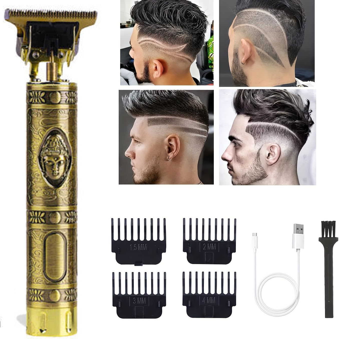 Amebee Man Hair Clipper Man Shaver Trimmer for Grooming Rechargeable Electric Hair Cutting Machine Blade Trimmer USB Rechargeable Cordless Guide Combs Barber Stylish Machine