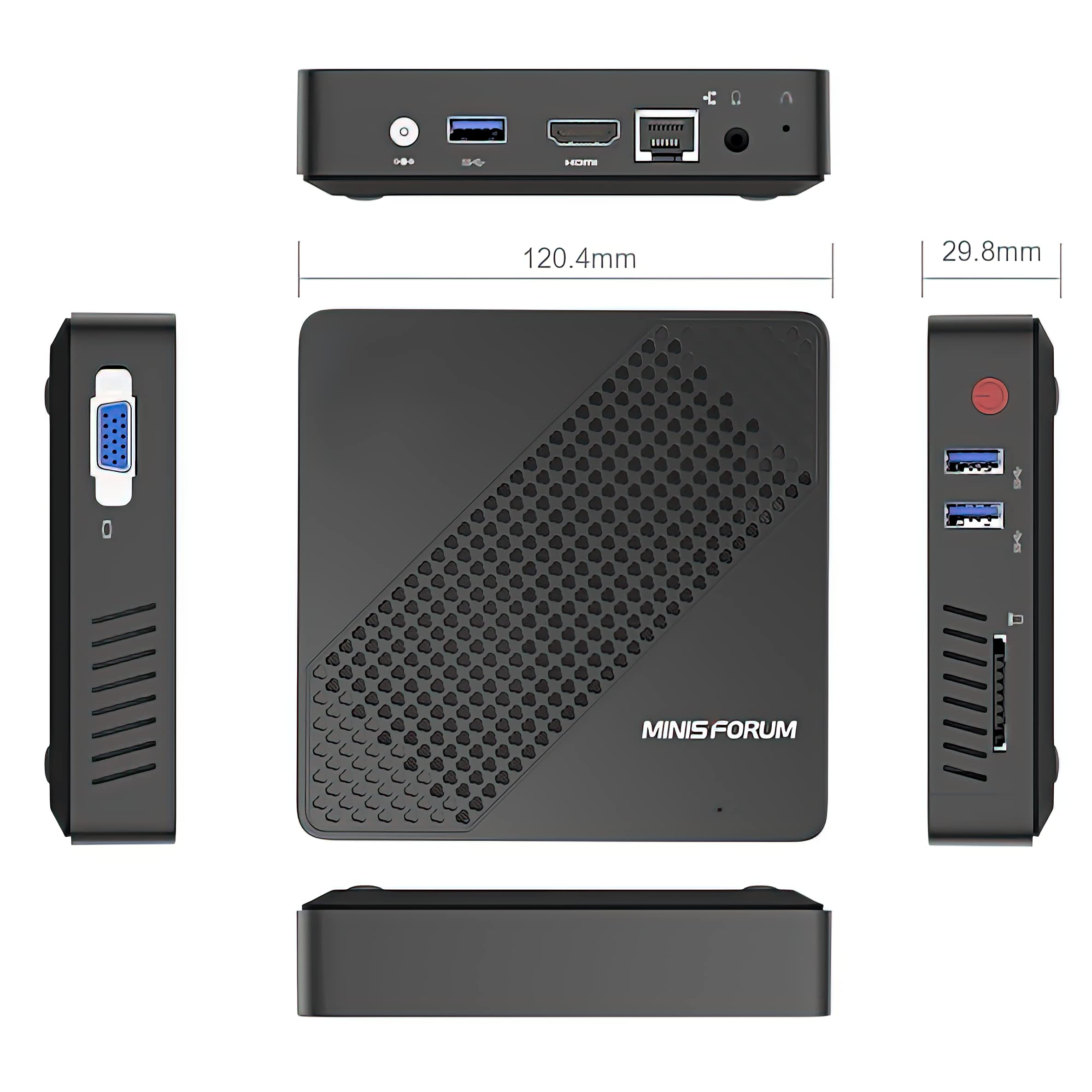 MINISFORUM N40 Mini PC Fanless Silent Desktop Computer 4GB RAM, 64GB eMMC Micro PC, Celeron N4020 up to 2.8GHz, 1000M LAN, HDMI&VGA, Support Auto Power On Mini Computer