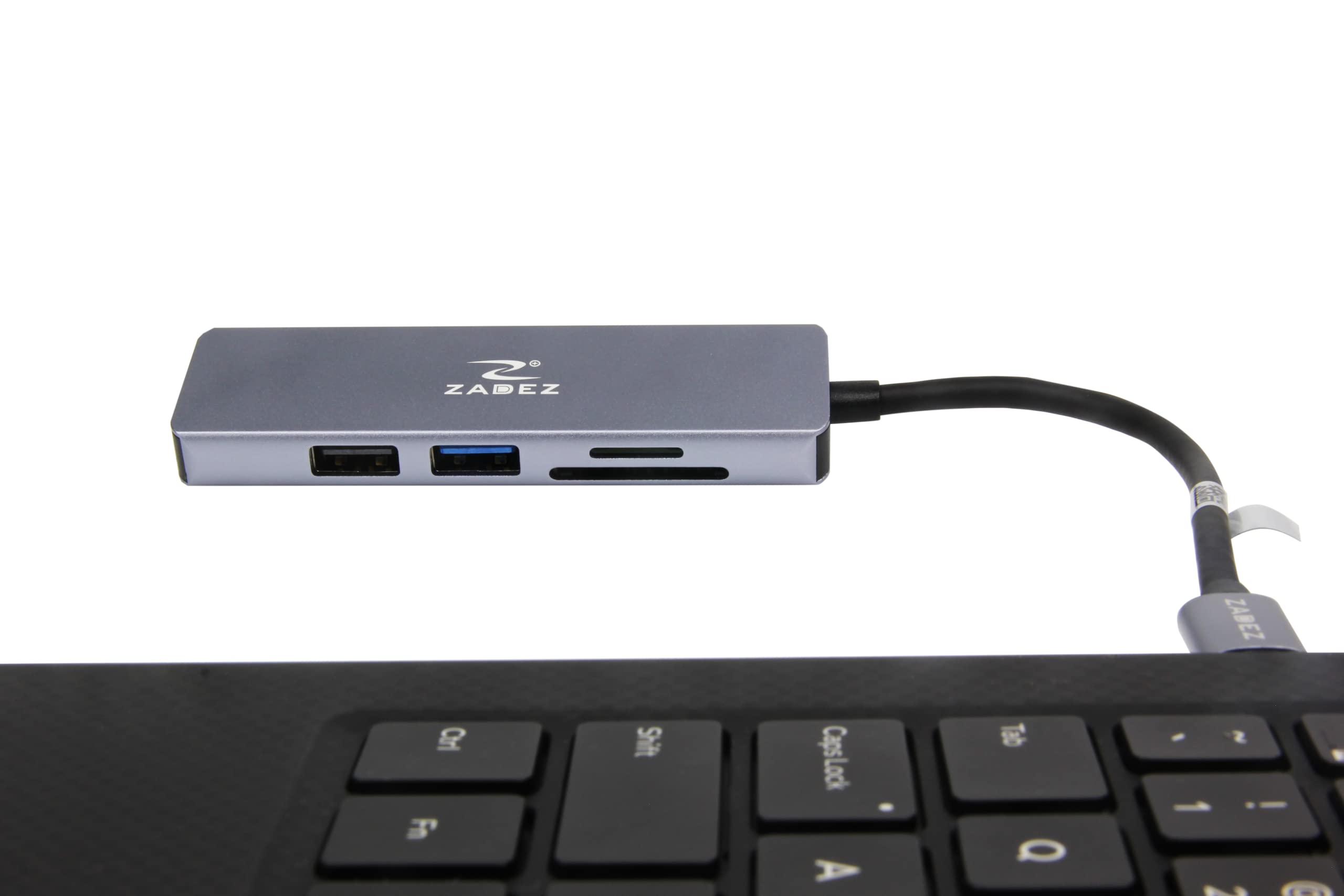 ZADEZ ZAH-514 USB-C Hub 4-in-1 Type-C (USB-C) Connection Standard, HDMI Port 4K (30 Hz) - Charge Port 60W - Data Transfer(up to 4.8 Gbps) Aluminum Material, Maximum Heat Dissipation