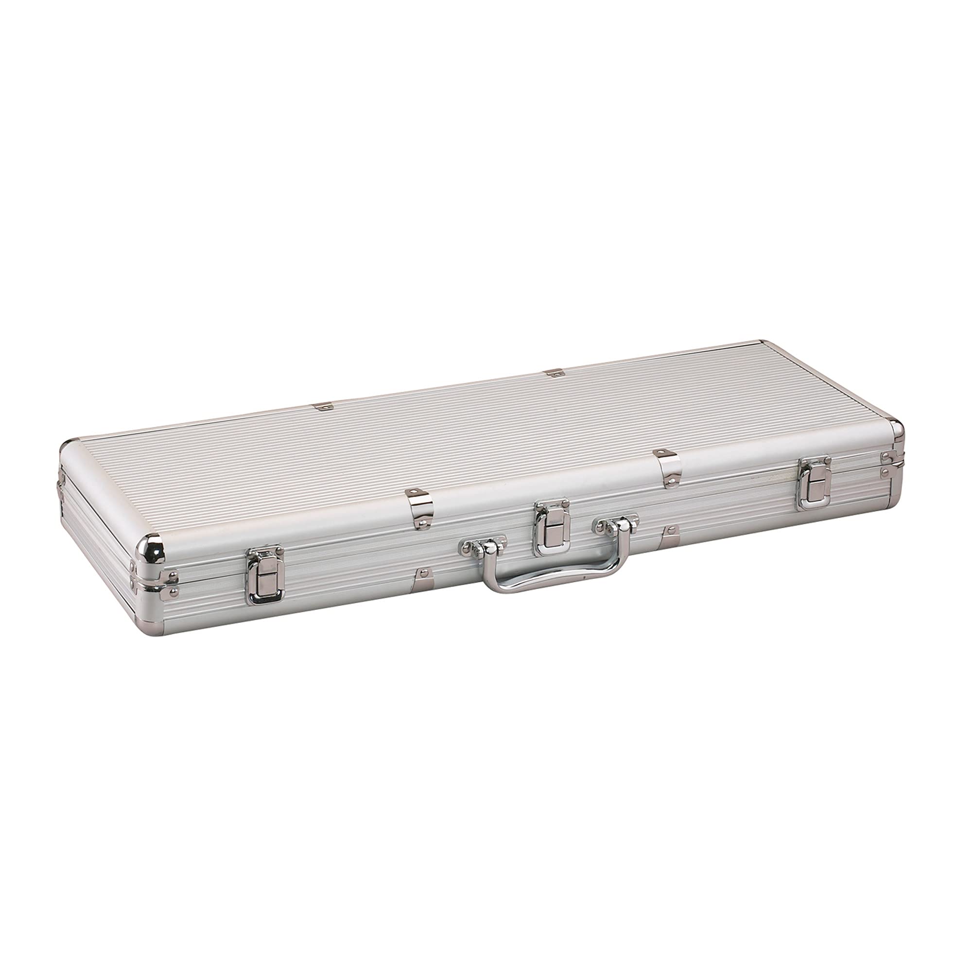 Fat Cat Replacement Aluminum Poker Chip Case - 500ct (Chips, cards, and dice not included ), Silver