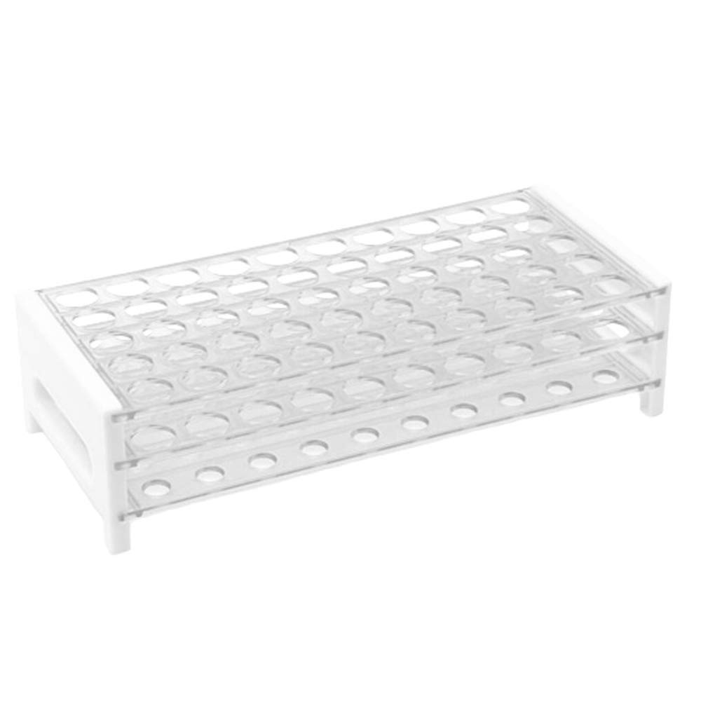 Plastic Test Tube Rack for 12/13 mm Tubes, Hole Diameter is 13.6mm, Holds 50, Detachable, Karter Scientific 208V2 (Pack of 1)