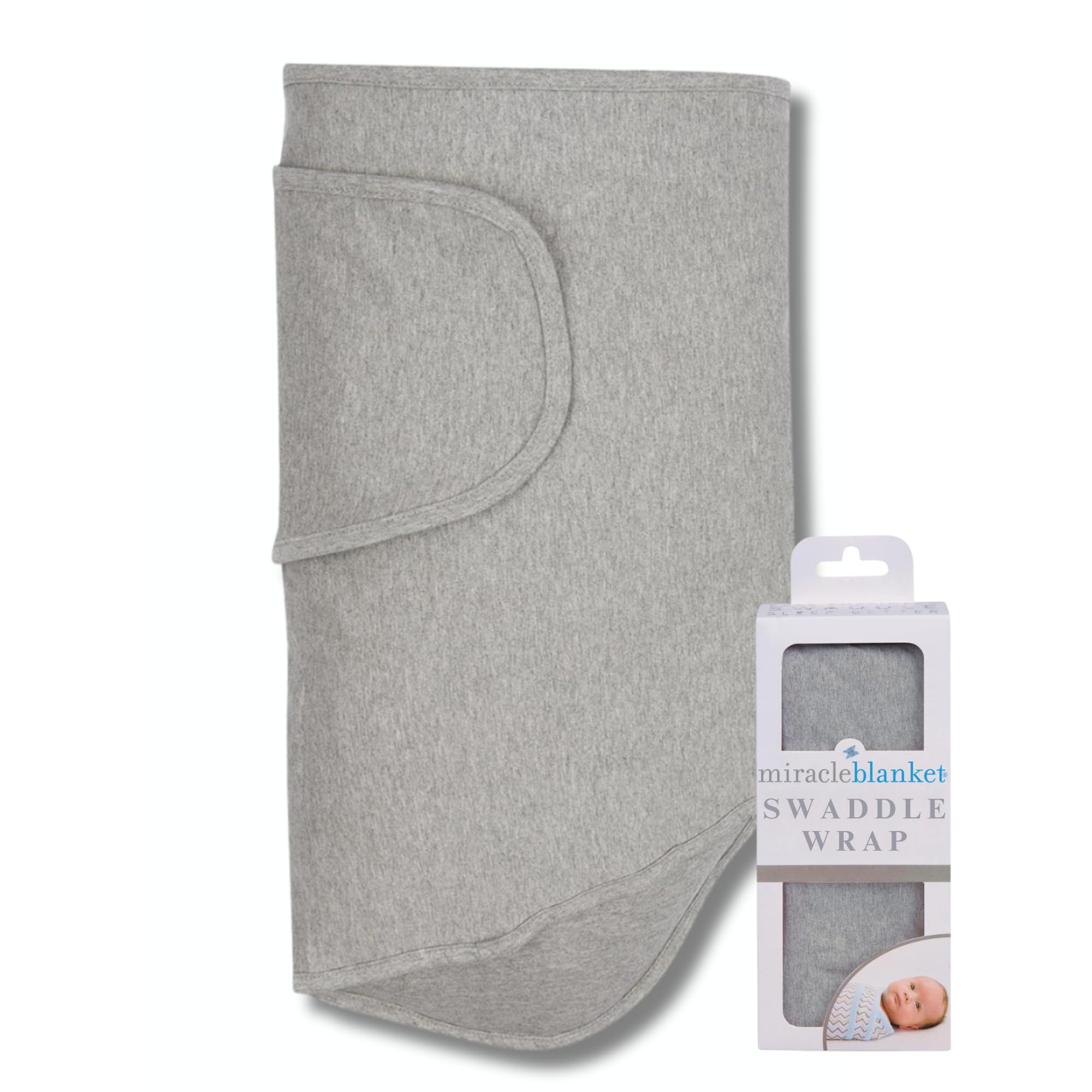 Miracle Blanket Swaddle Wrap - Boy, Girl, or Neutral Receiving Baby Blanket - Soft, Wearable Sleep Sack Essential for Newborns and Infants (Solid Heather Gray)