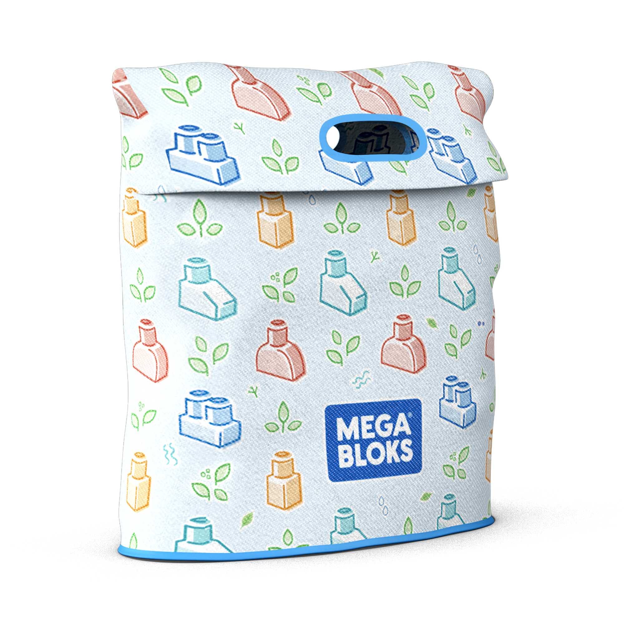 MEGA Bloks Fisher-Price Toddler Blocks Toys Set, Build ‘n Play Bag with 60 Plant-Based Pieces and Storage, Blue, Ages 1+ Years