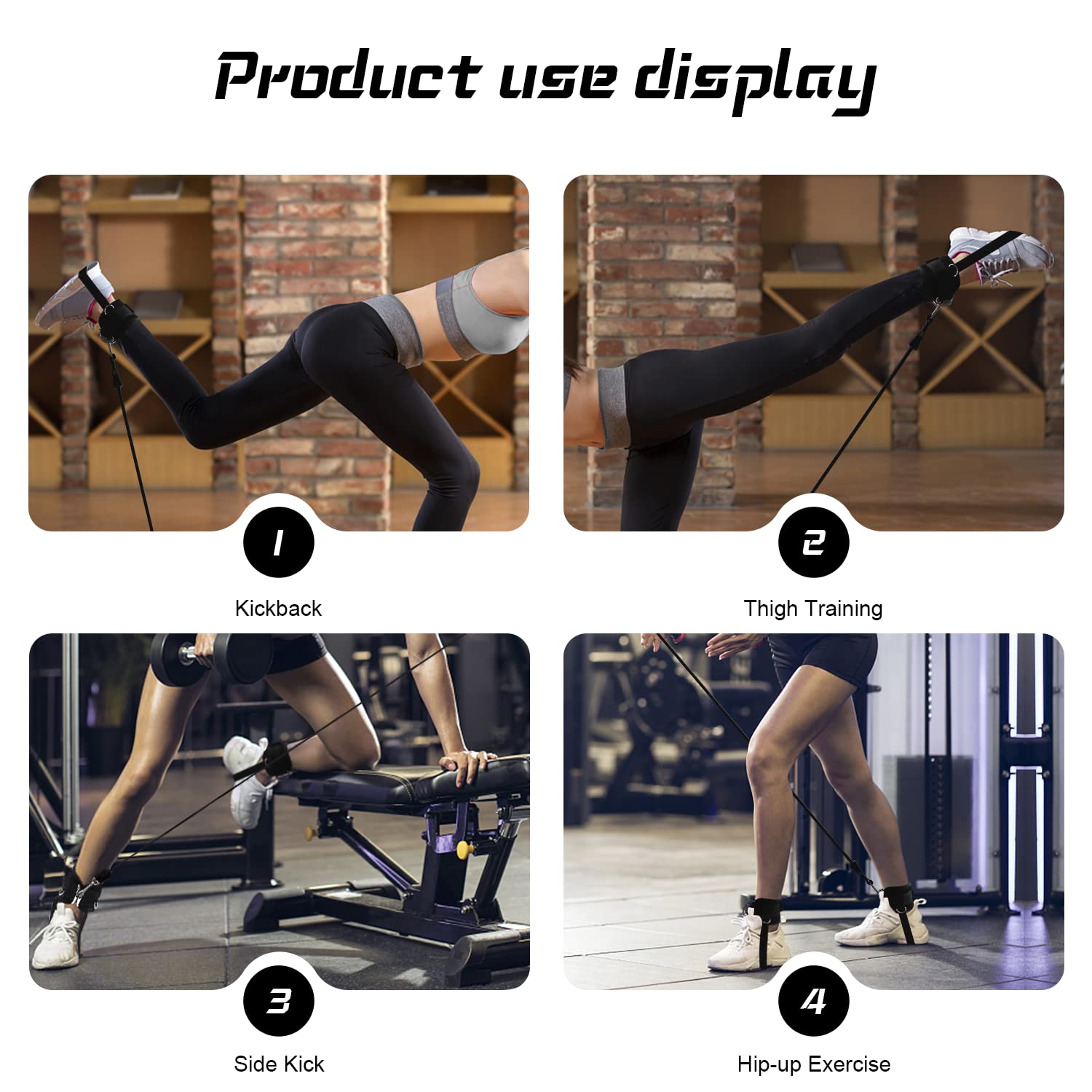 Ankle Straps (Pair) for Cable Machine Glute Kickbacks, Padded Ankle Cuffs Gym Lower Body Exercises Fitness Accessories, Adjustable Comfort fit Men & Women Leg Workout Strap 1