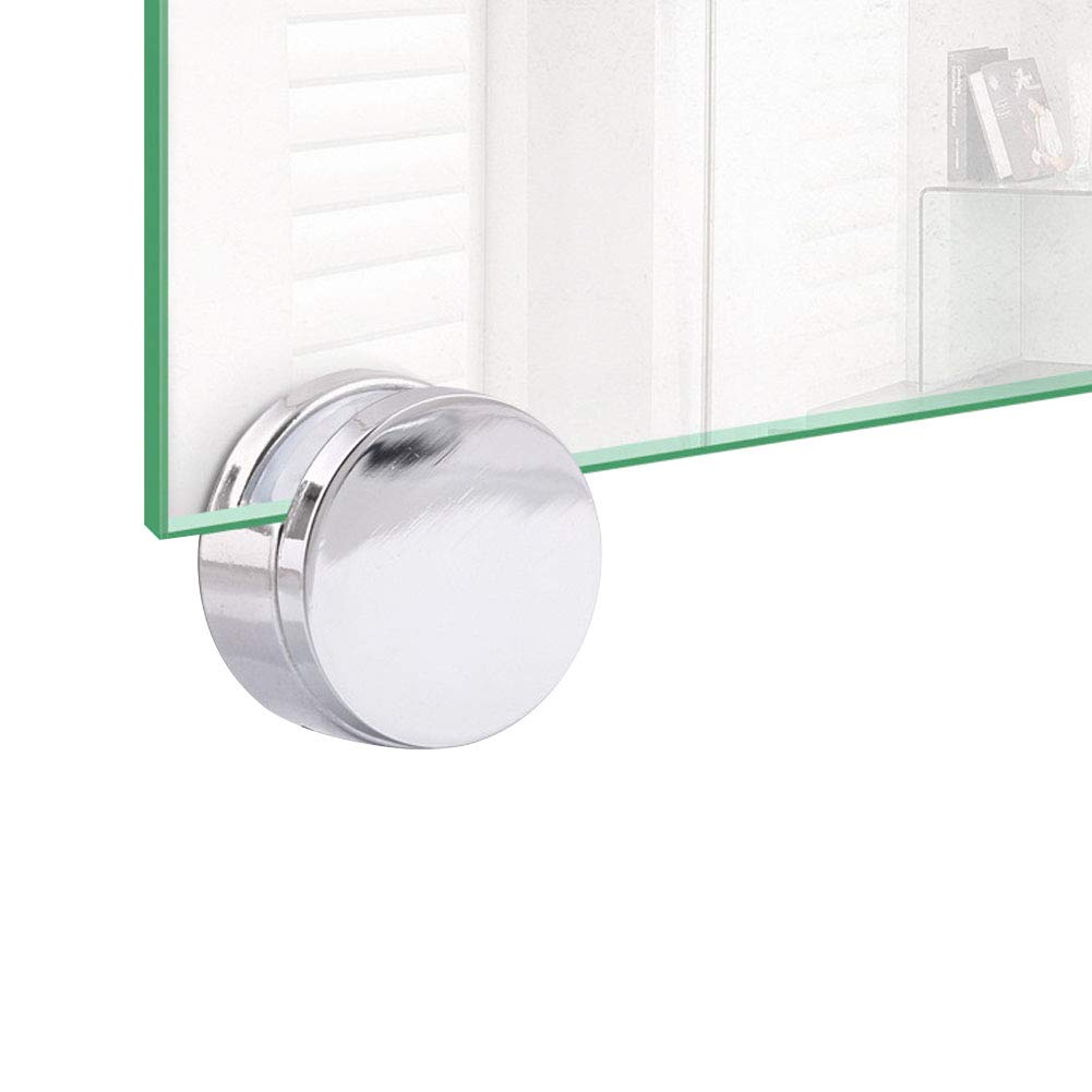 Wide Mirror Clip Set,Glass Shelf Bracket 4PCS, Polished Chrome