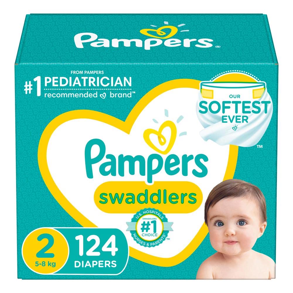 Pampers Swaddlers Diapers, Size 2, 92 Count